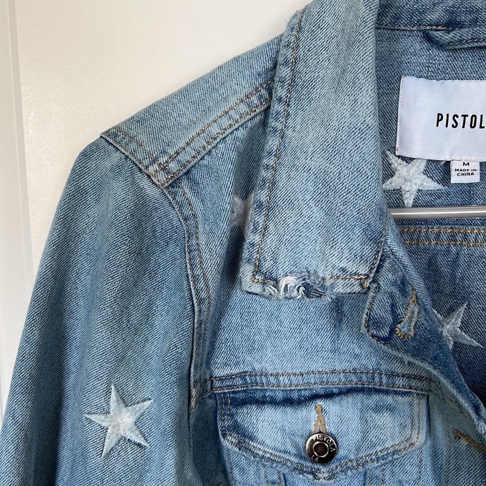 Pistola Denim Embroidered Star Jacket. - Gem